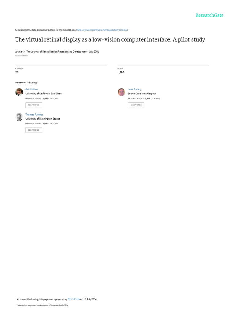 The Virtual Retinal Display As A Low-Vision Comput | PDF | Contrast ...