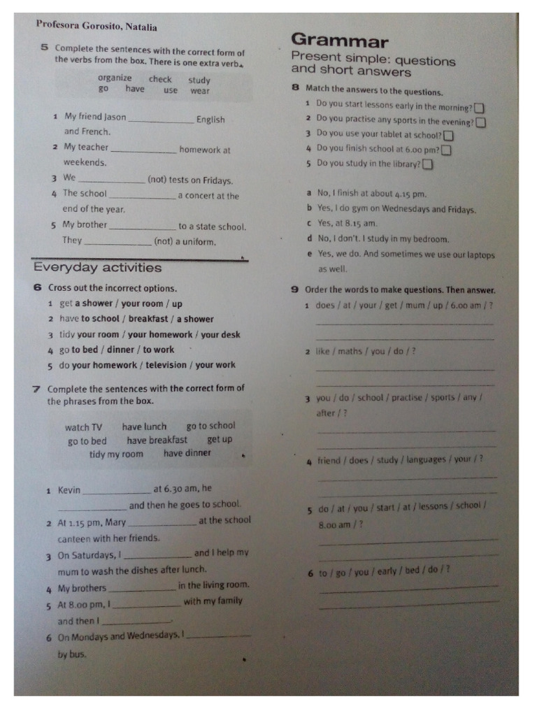 Present Simple 2° | PDF