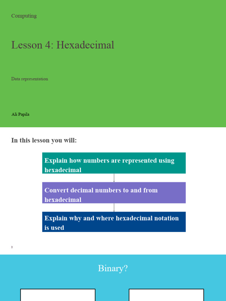 Lesson 4 - Hexadecimal | Download Free PDF | Elementary Mathematics ...