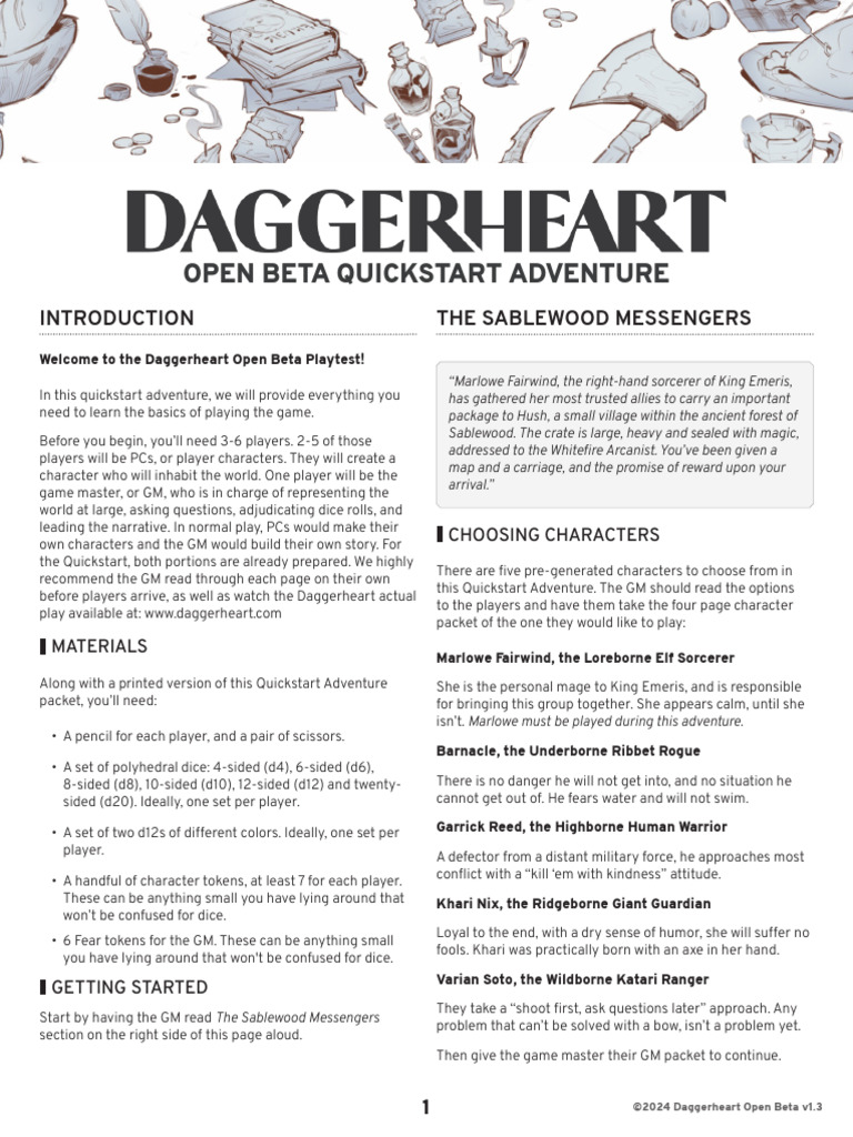 Quickstart Adventure-4-19 | PDF | Dice | Role Playing Games