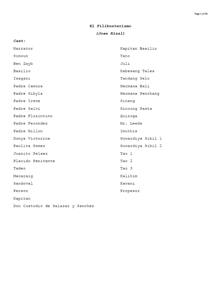 El-Fili-FINAL-RIZAL-SCRIPT | PDF