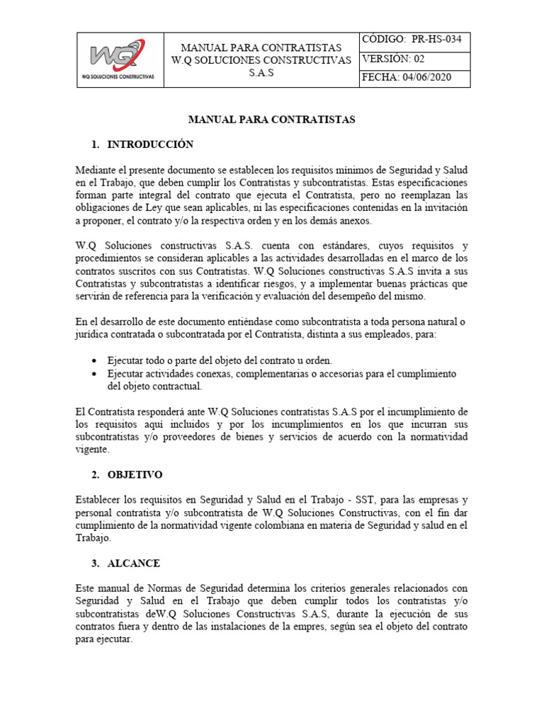 Requisitos de Seguridad para Contratistas | PDF | Las condiciones de trabajo | La seguridad
