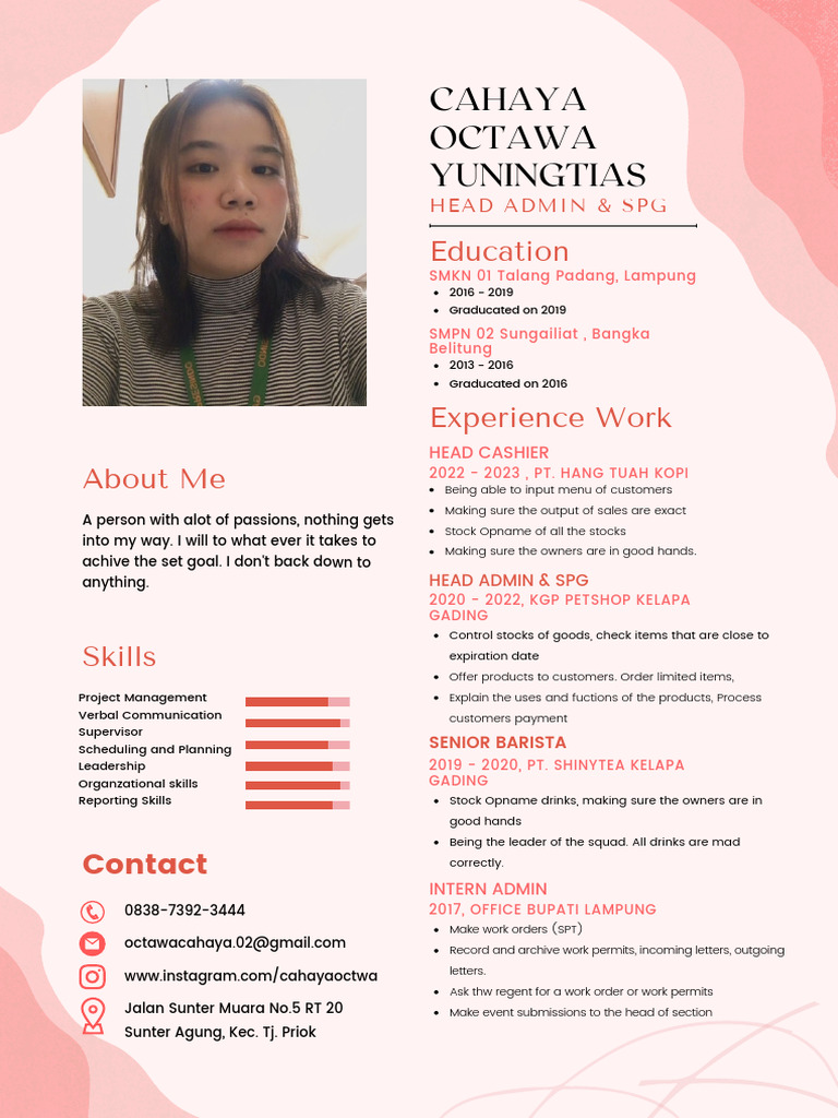 Resume of Cahaya Octawa Yuningtias | PDF