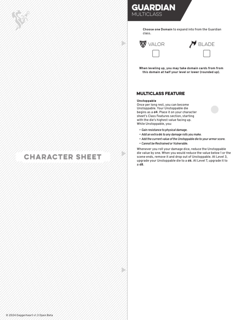Multiclass Guardian Features Guide | PDF