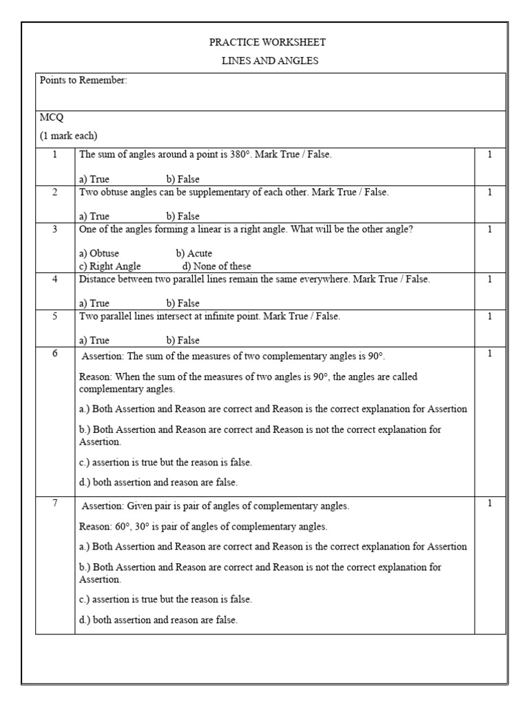 Lines and Angles Class 7 | PDF | Angle | Triangle Geometry