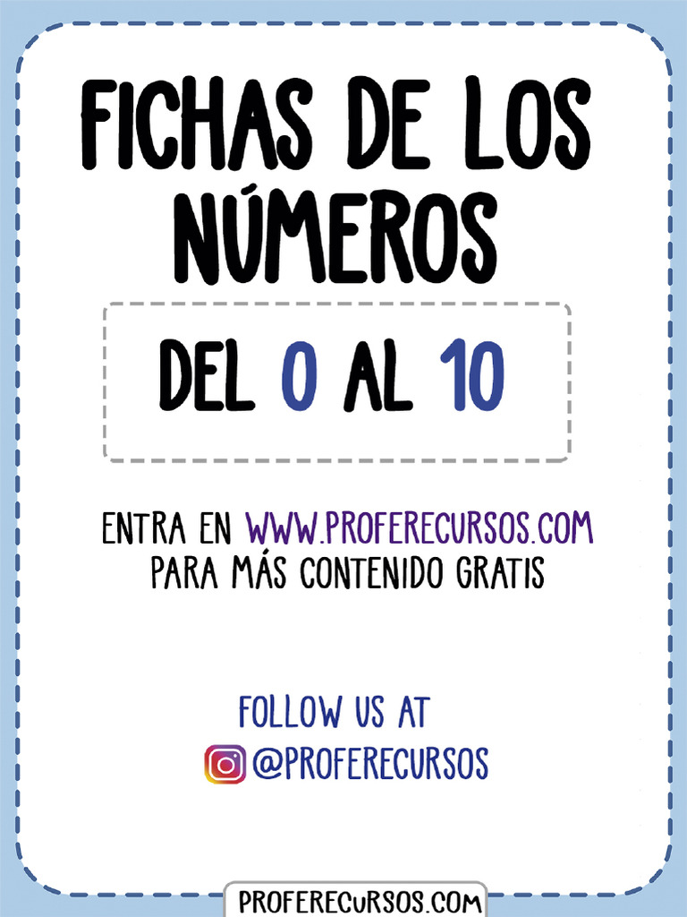 Fichas Aprender Numeros 0 10 Proferecursos | PDF