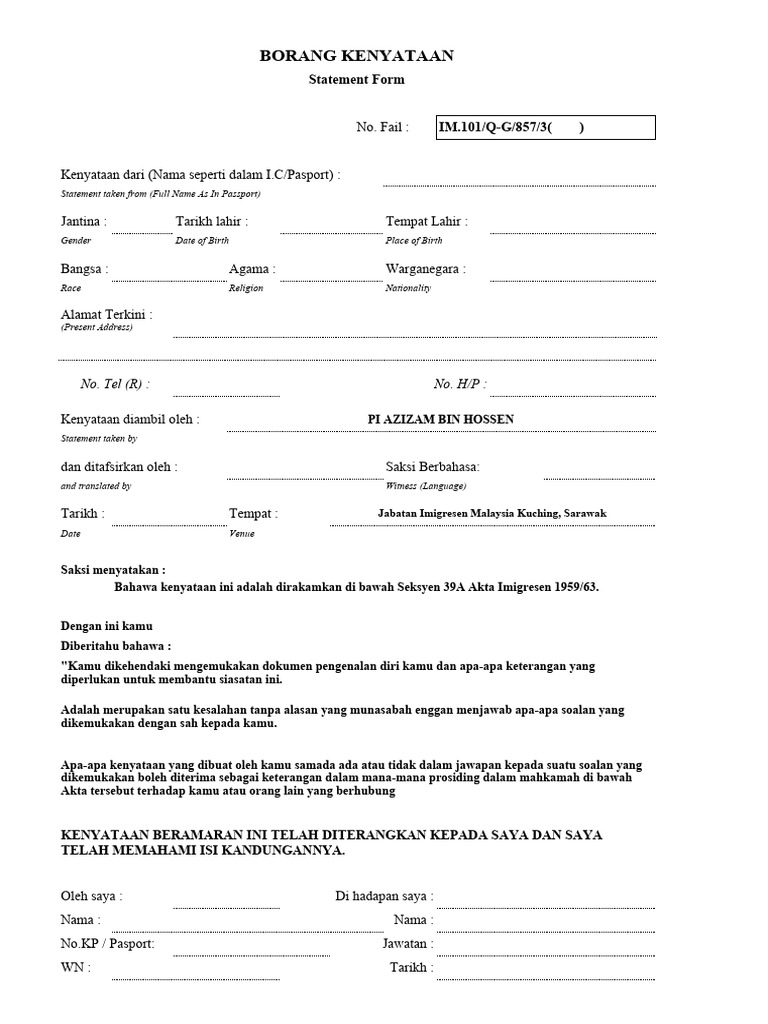 Statement Form Kosong | PDF