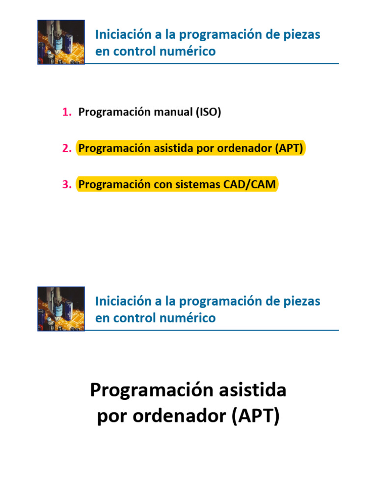 I.2.2 Control Numérico (Programación II) | PDF | Control numerico ...