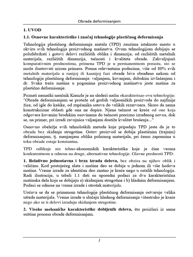 Obrada Deformisanje 1 | PDF