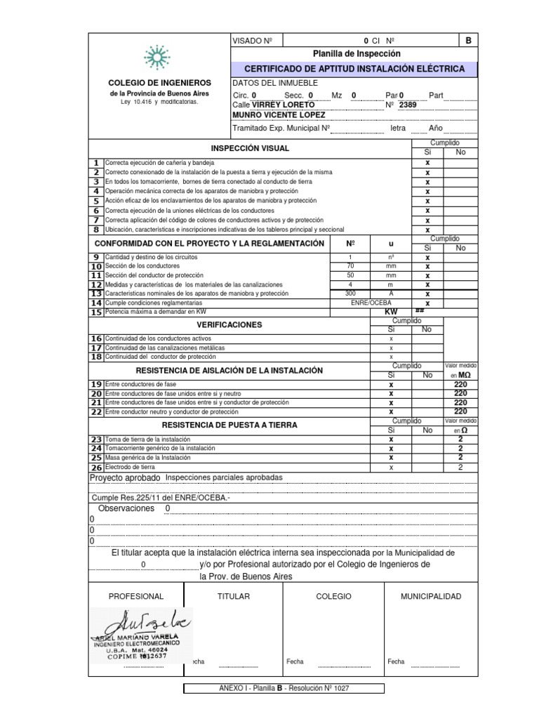 Planilla B Los Prados | PDF | Cableado eléctrico | Poder (Física)