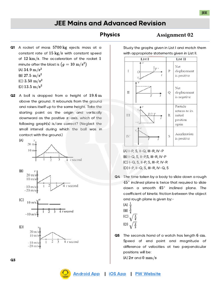 65dc3d7e0c83480018d4b2e0 - ## - Assignment 02 Physics | PDF | Force | Physical Quantities