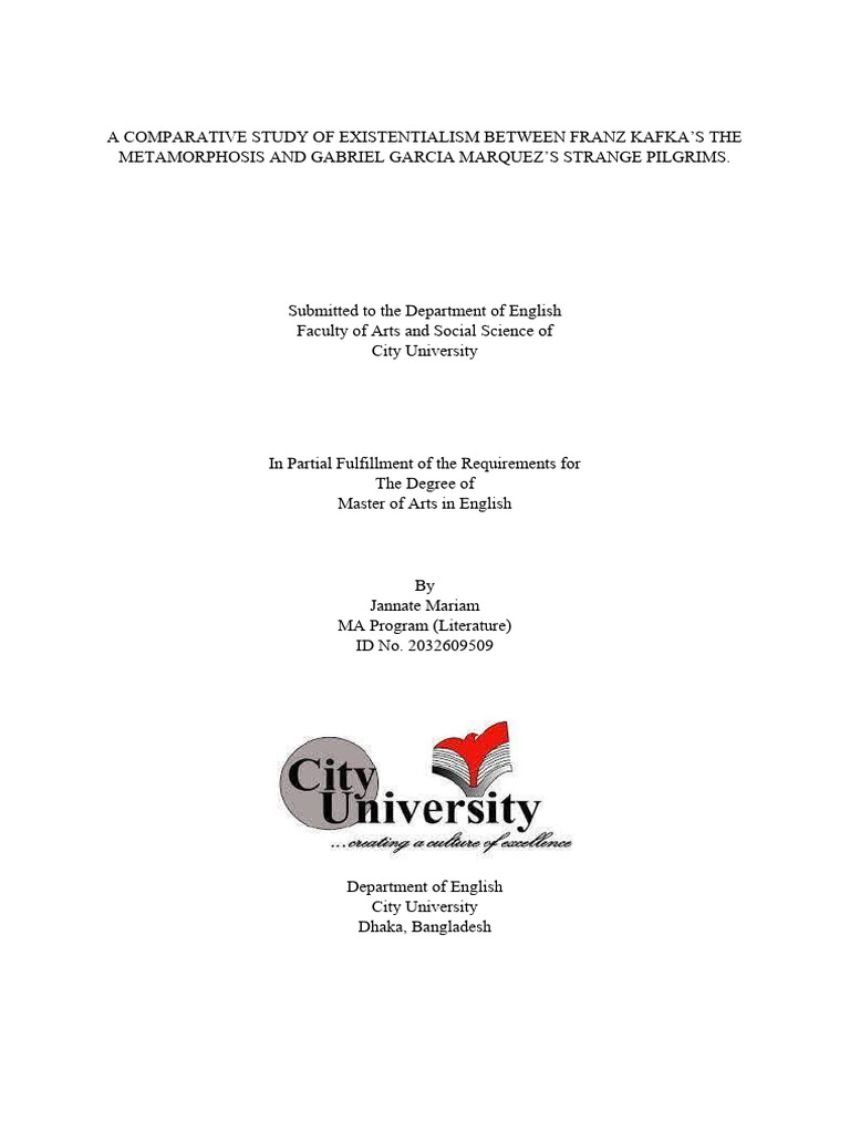 A Comparative Study of Existentialism Between Franz Kafka | PDF | The ...