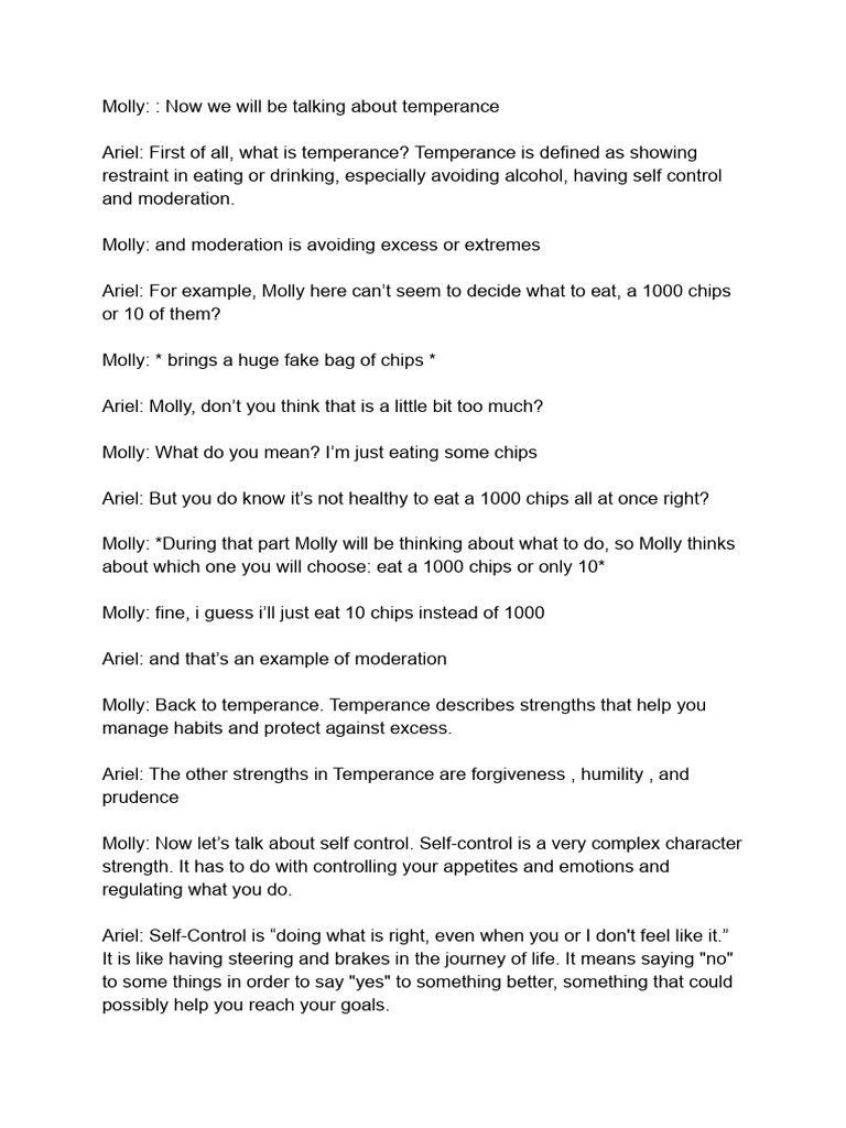 Assembly script (1) | PDF | Self Control | Self-Management