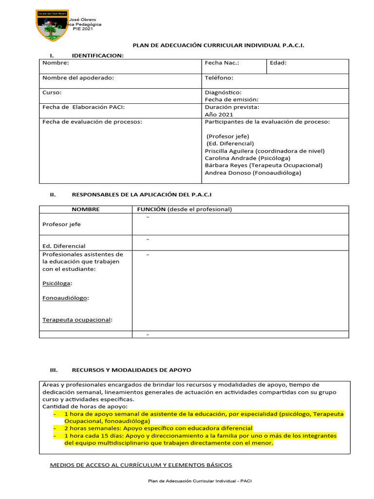 Formato Paci | PDF | Evaluación | Maestros