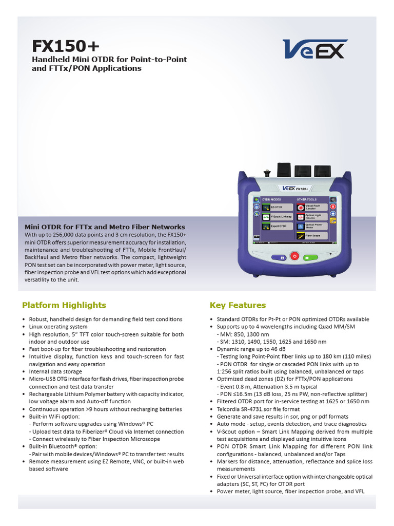 D05-00-167P FX150plus Specification Sheet | PDF | Optical Fiber | Cloud ...
