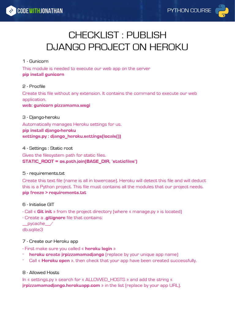 Heroku Checklist | PDF