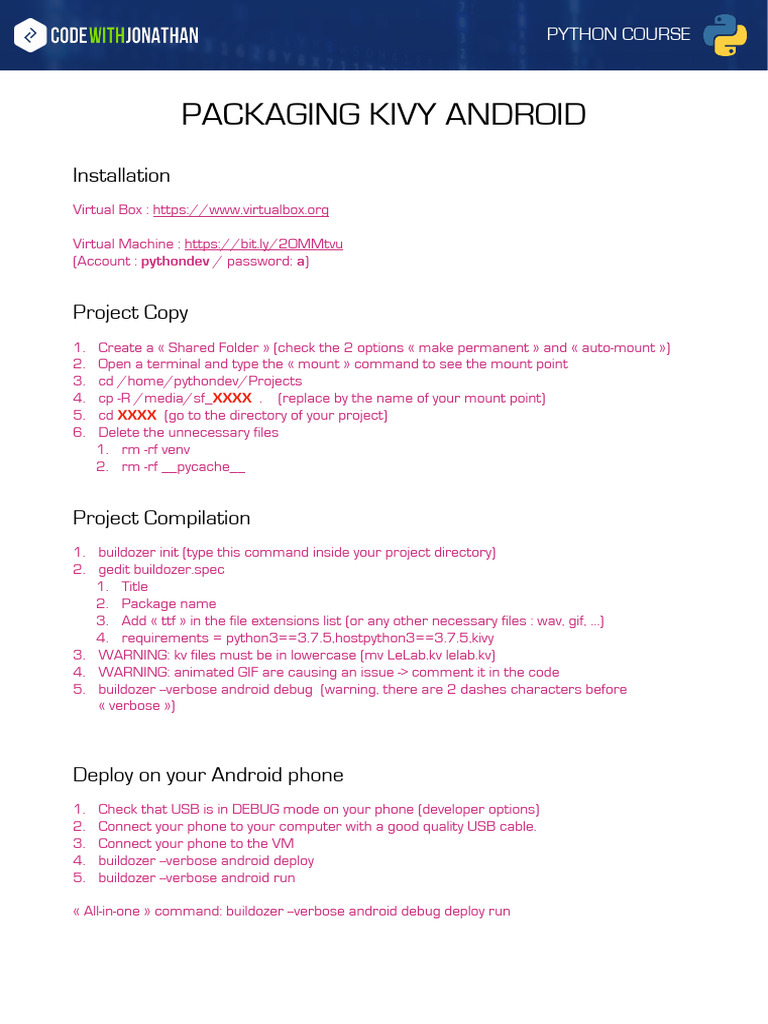 Packaging Kivy Android | PDF