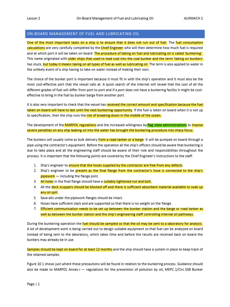 On-Board Fuel and Oil Management Guide | PDF | Filtration | Fuel Oil