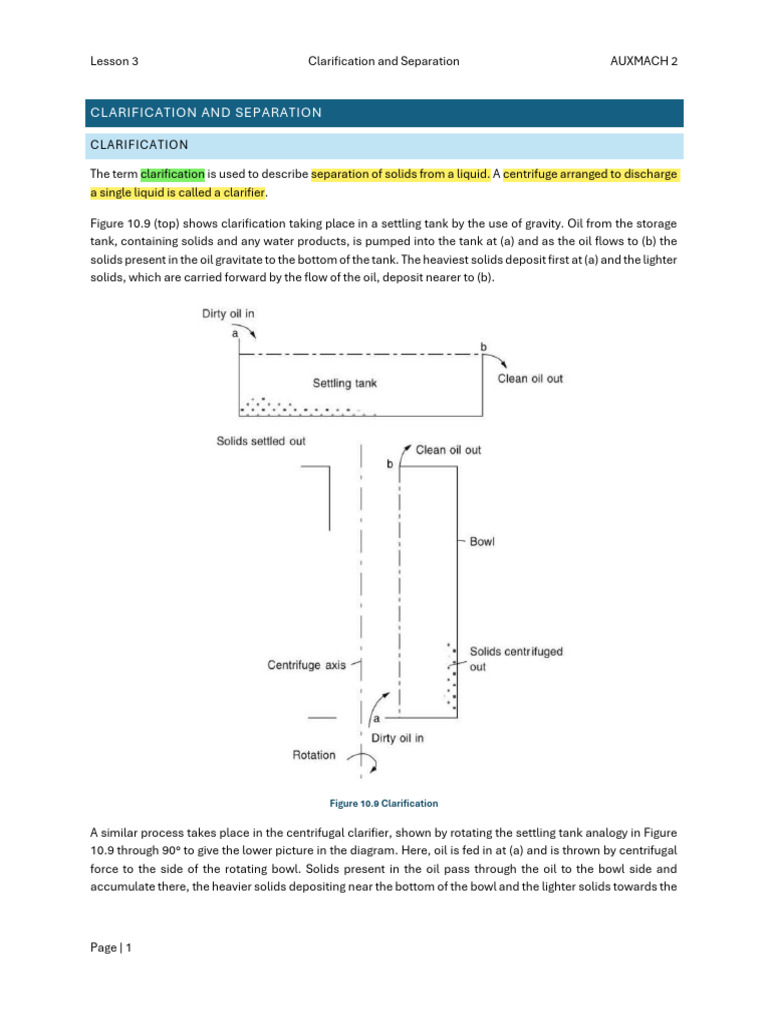 Clarification and Separation Techniques | PDF | Pump | Lubricant