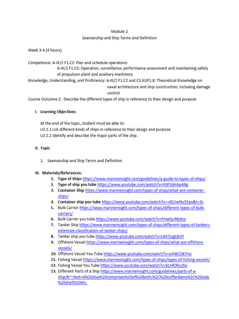 Ship Types and Seamanship Terms Guide | PDF | Dredging | Ships