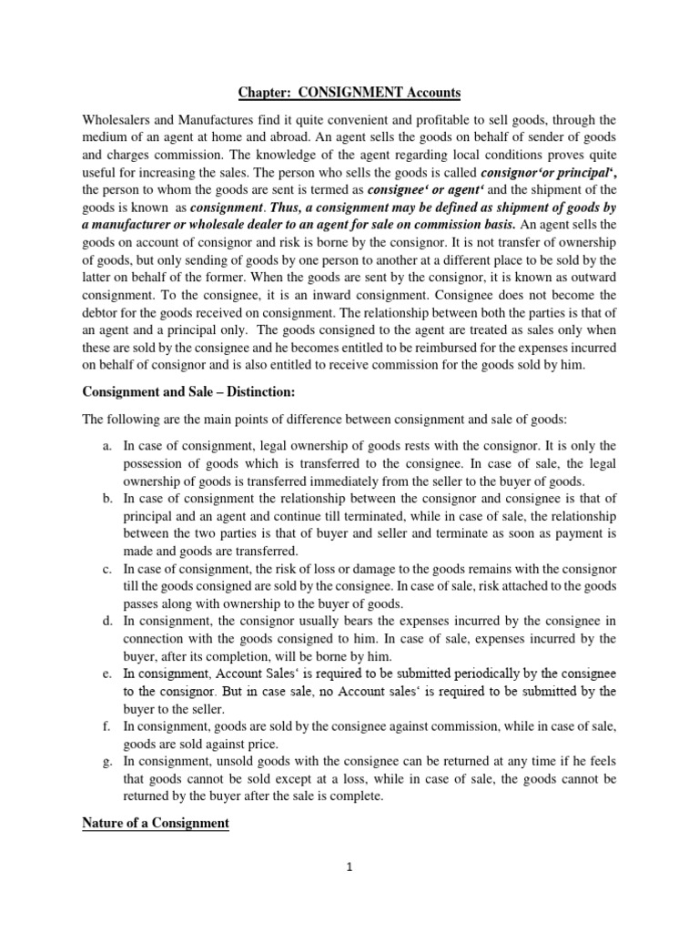 Consignment Accounts | PDF | Joint Venture | Business