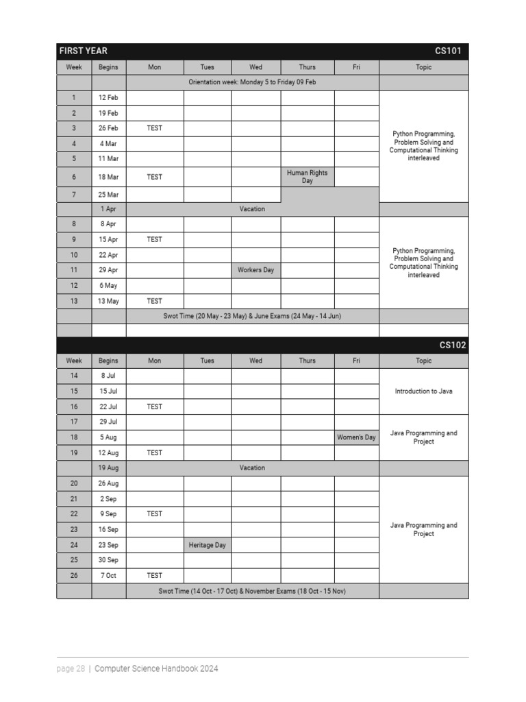 CS101 & CS102 Course Overview 2024 | PDF | Databases | Computer Programming