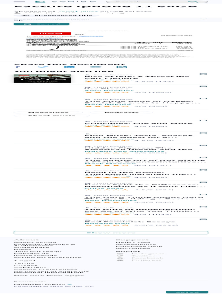 Facture Iphone 11 64GB PDF | PDF | Scribd