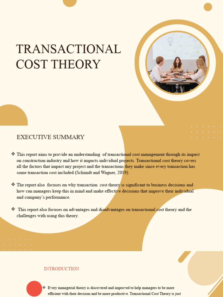 Understanding Transaction Cost Theory | PDF | General Contractor ...