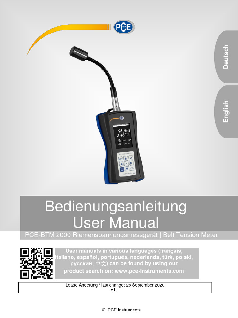 Man Belt Tension Meter Pce BTM 2000 de en | PDF