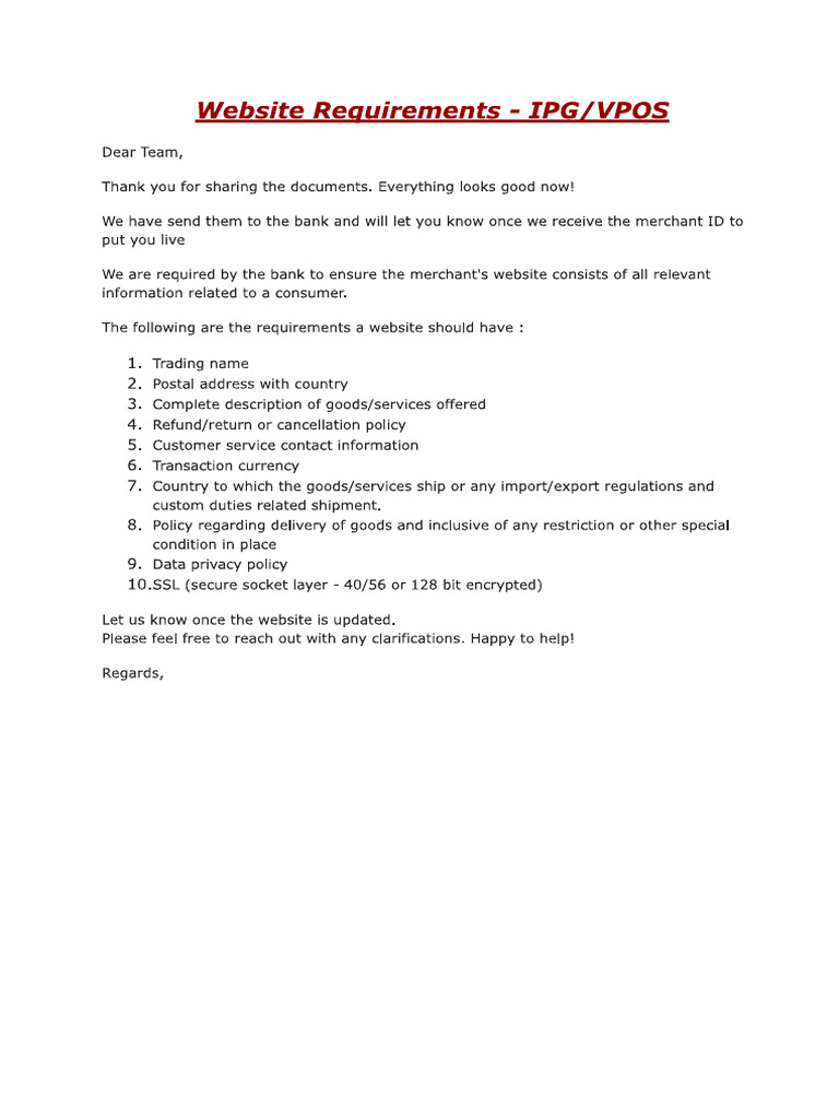 Website Requirements | PDF