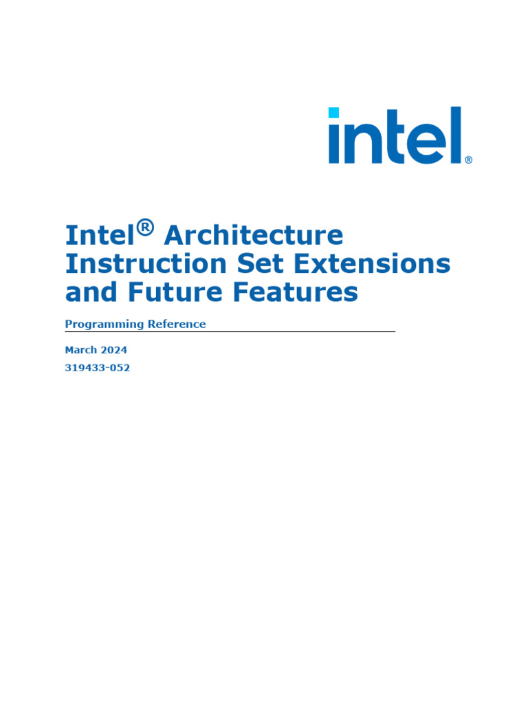 Architecture Instruction Set Extensions Programming Reference | PDF | Central Processing Unit ...