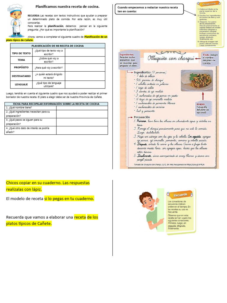 Cuando Empecemos A Redactar Nuestra Receta Ten en Cuenta | PDF | Cocina ...