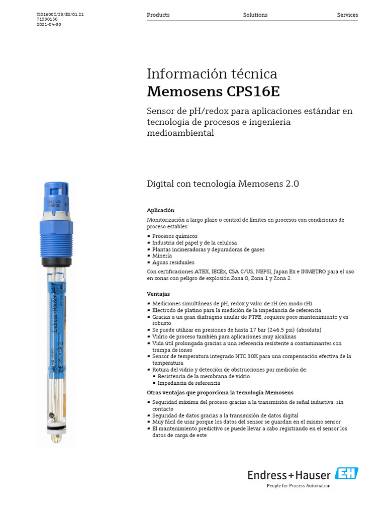 Ti01600ces 0121 | PDF | Ph | Sensor