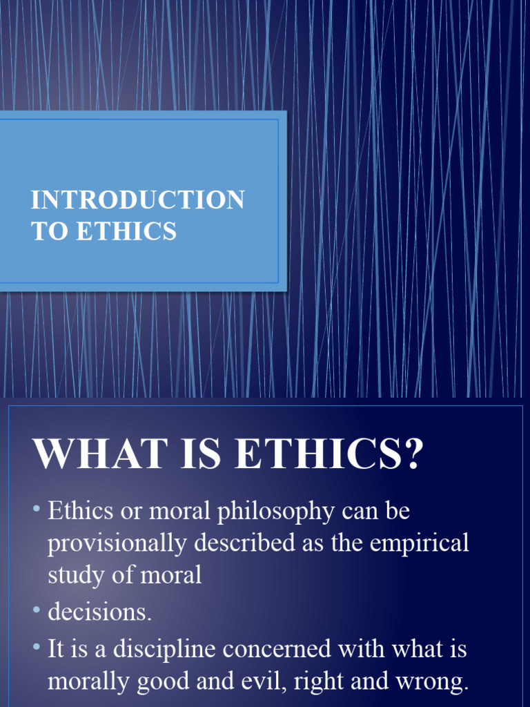Lesson 1 Introduction To Ethics | PDF | Morality | Good And Evil