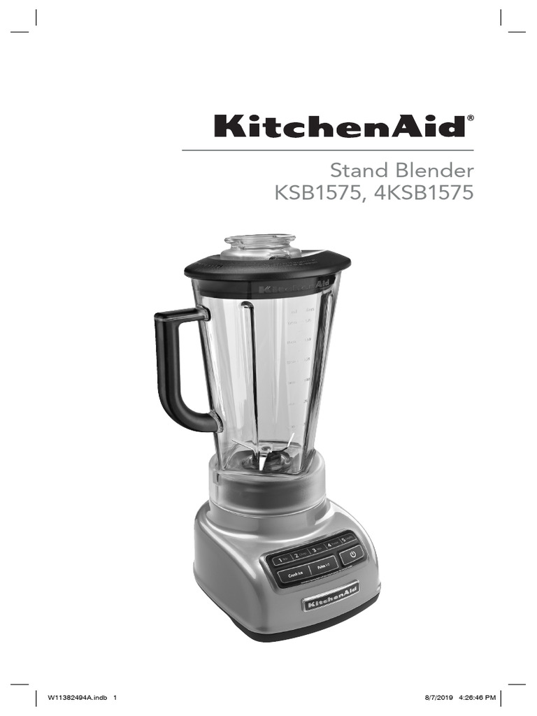Manual Licuadora KitchenAid | PDF | Enchufes y tomas de corriente alterna | Póliza de seguros