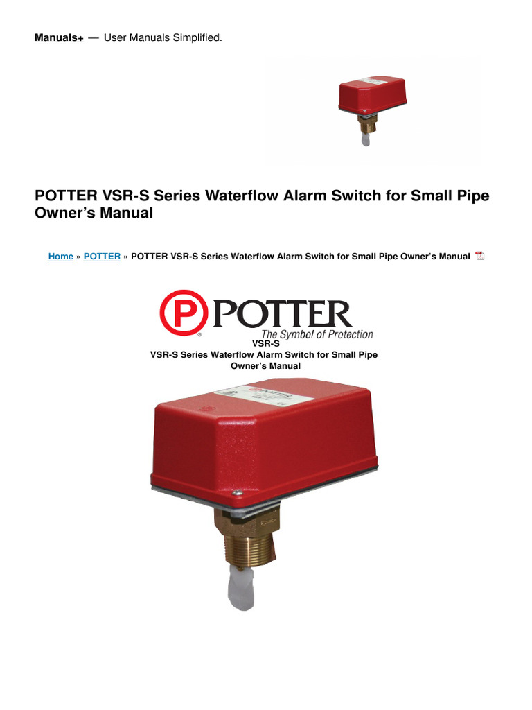 Water Flow Switch VSR-S | Download Free PDF | Fire Sprinkler System ...