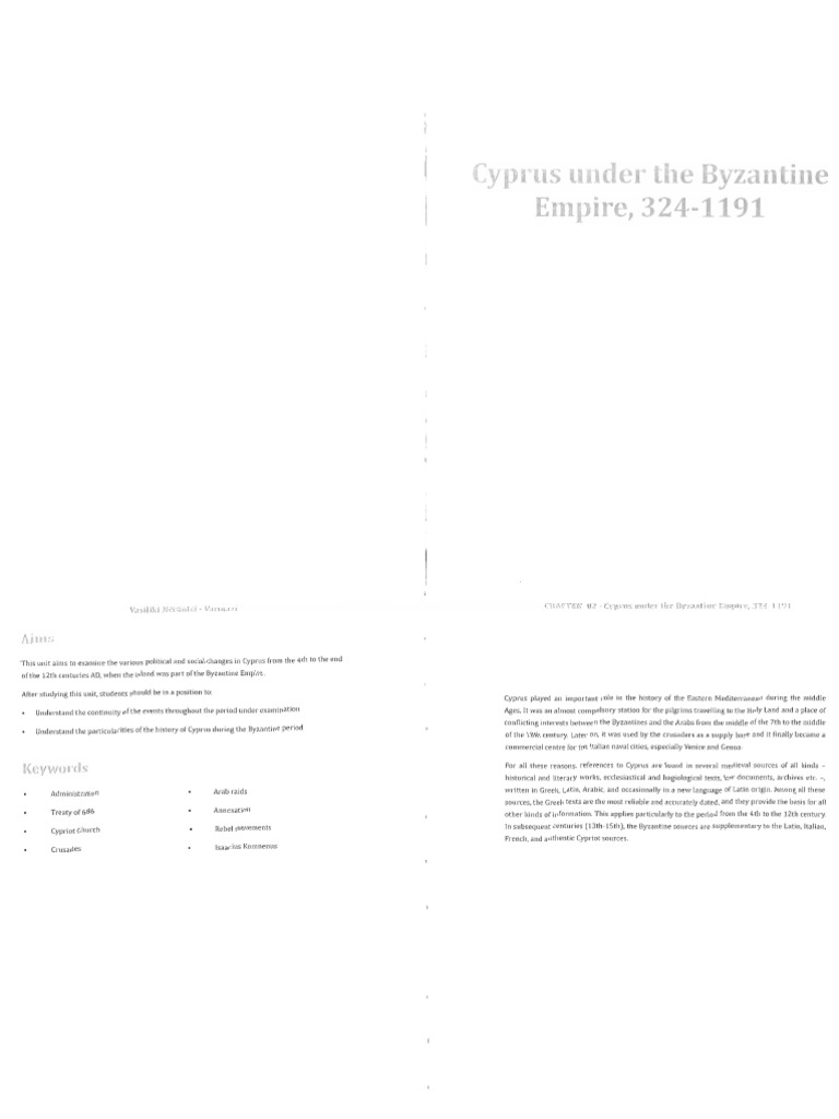 Introduction To The History of Cyprus | PDF