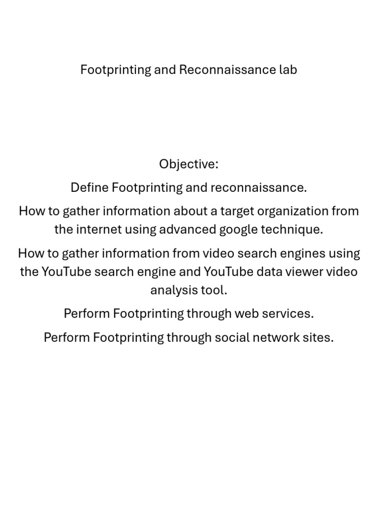 Footprinting and Reconnaissance Lab Tasks | PDF | Security | Computer ...
