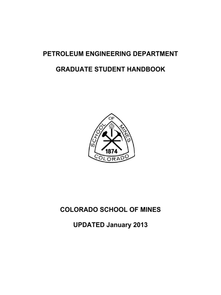 Petroleum Engineering Graduate Handbook | PDF | Thesis | Postgraduate Education
