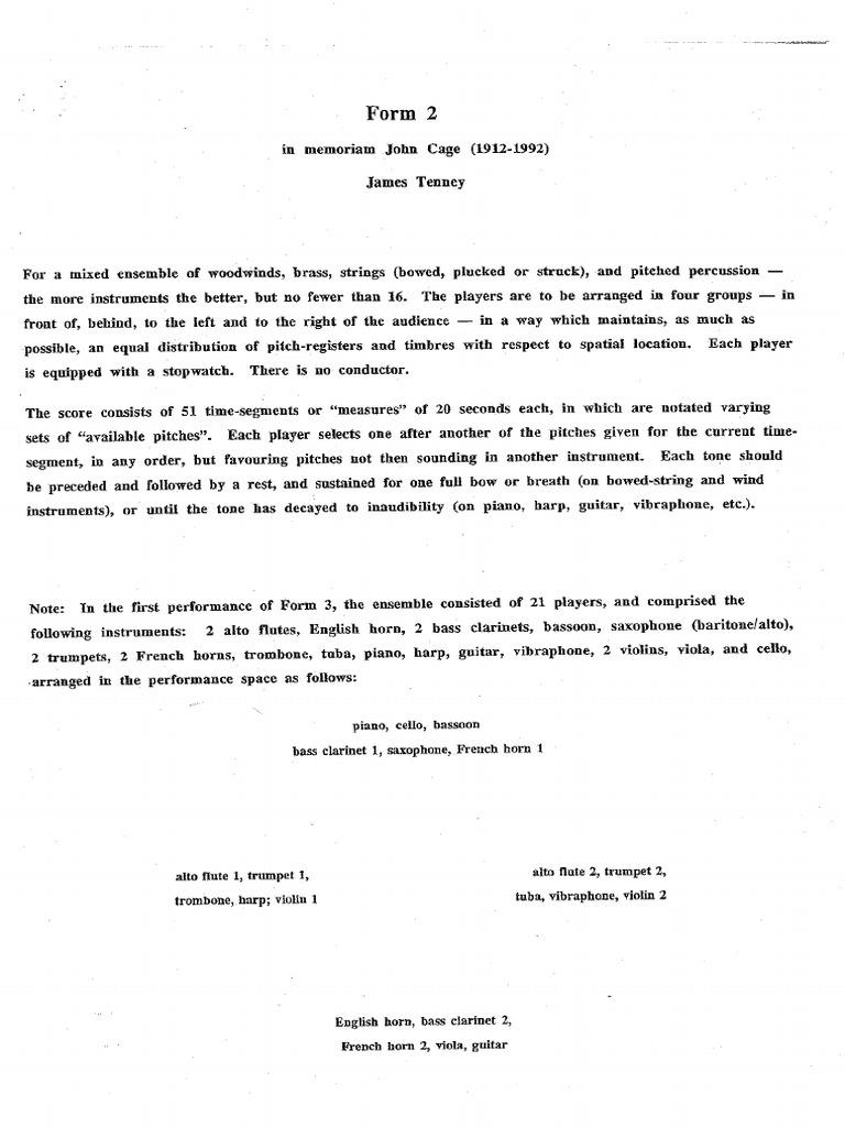 James Tenney Form 2 | PDF