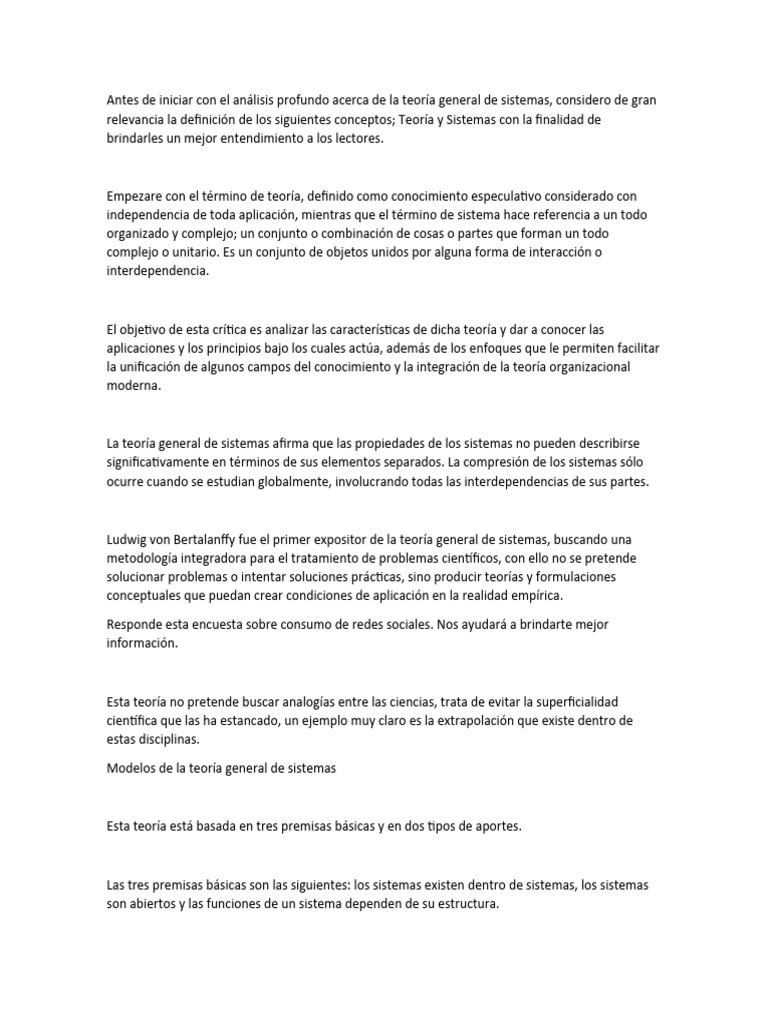 Antes De Iniciar Con El An lisis Profundo Acerca De La Teor a General
