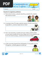 Problemas de Sumas y Restas de 3 Cifras | PDF