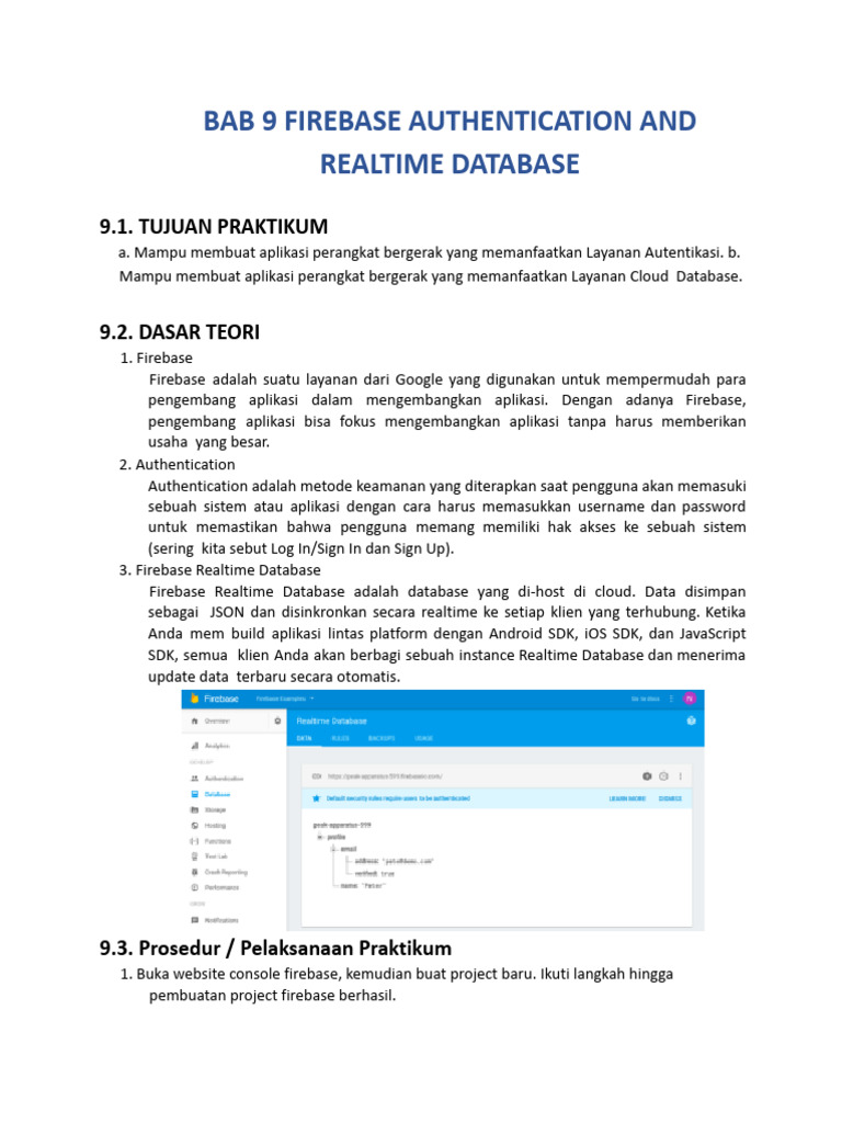 Bab 9. Firebase Authentication and Realtime Database | PDF