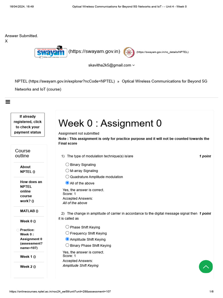 Optical Wireless Communications For Beyond 5G Networks and IoT - Unit 4 - Week 0 | PDF ...