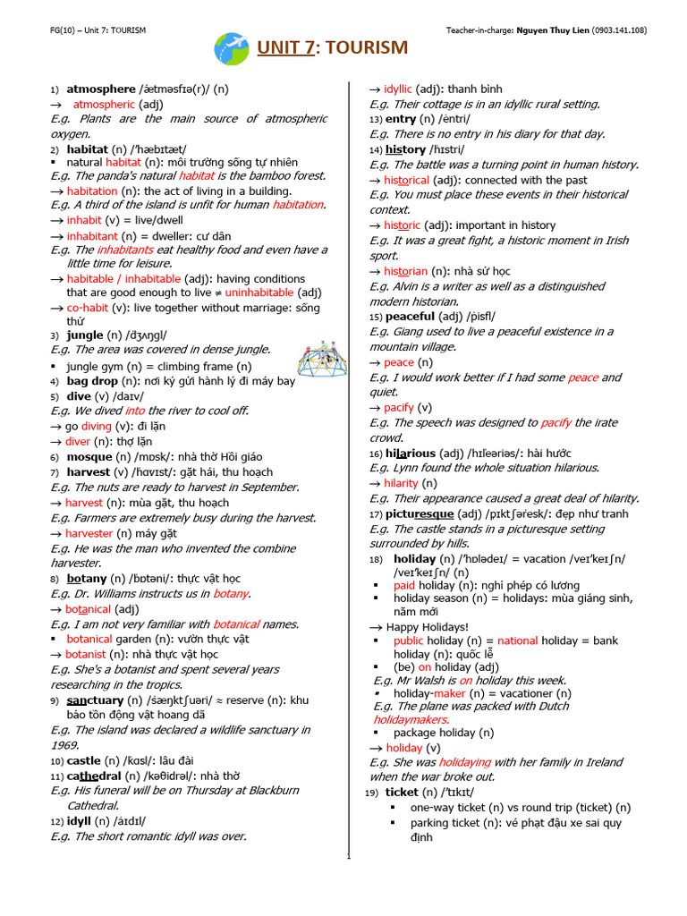 Unit 7-Tourism | Download Free PDF | Restaurants | Customs