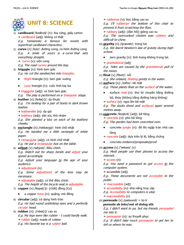 Unit 8: Science Vocabulary Guide | PDF | Decision Making | Video Games