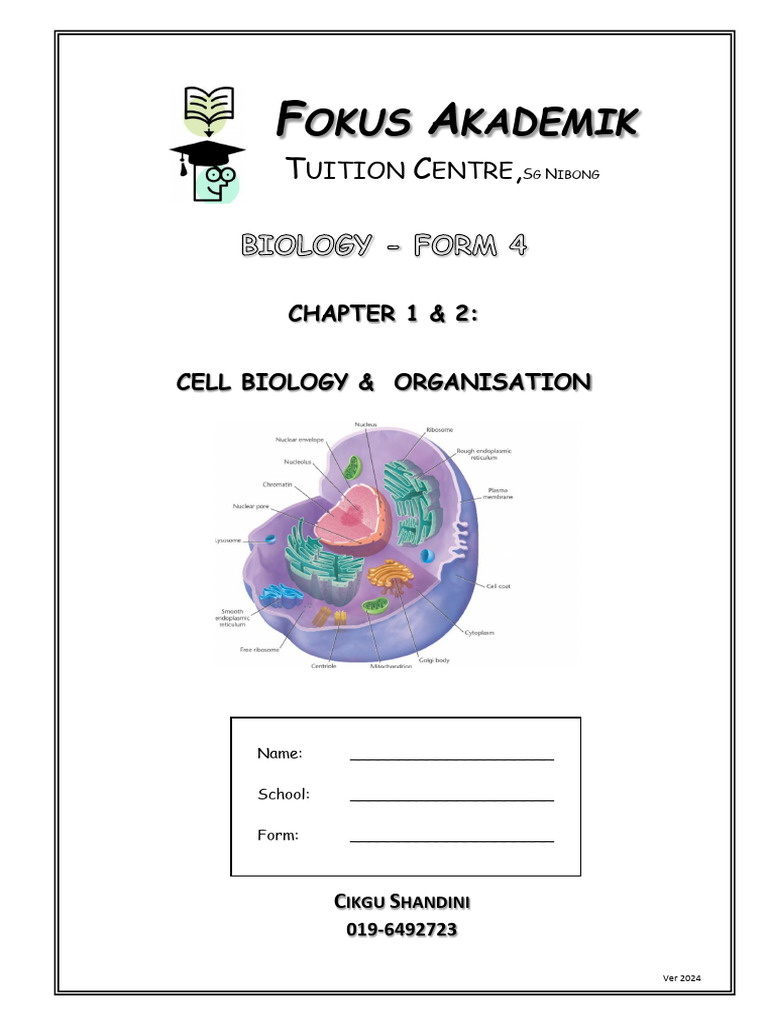 Cell Structure CH 1 CH 2 Ver 2 | PDF | Cell (Biology) | Endoplasmic ...