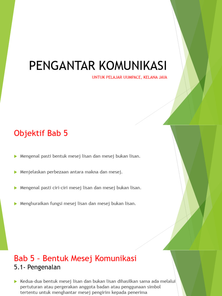 PENGANTAR KOMUNIKASI - Bab 5 | PDF