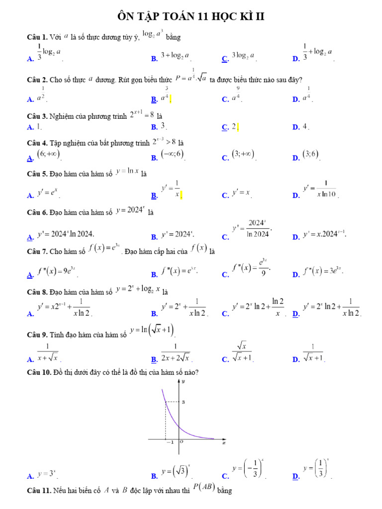 Trac Nghiem Toan 11Hk2 KNTT | PDF