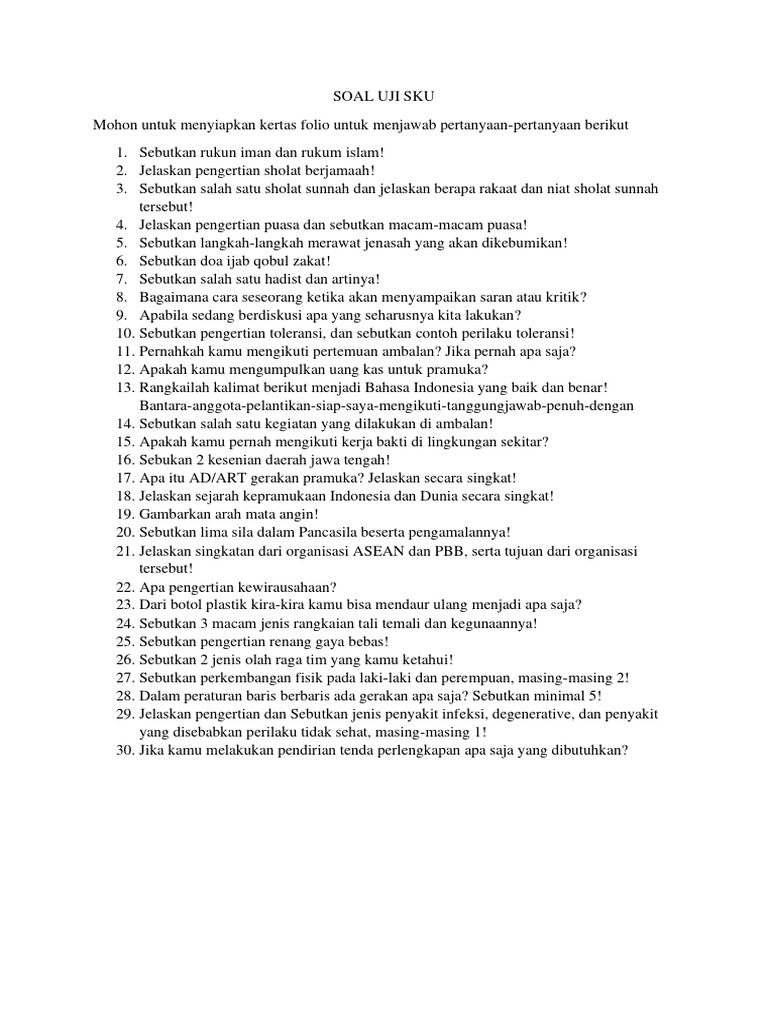 Uji Sku 2024 | PDF
